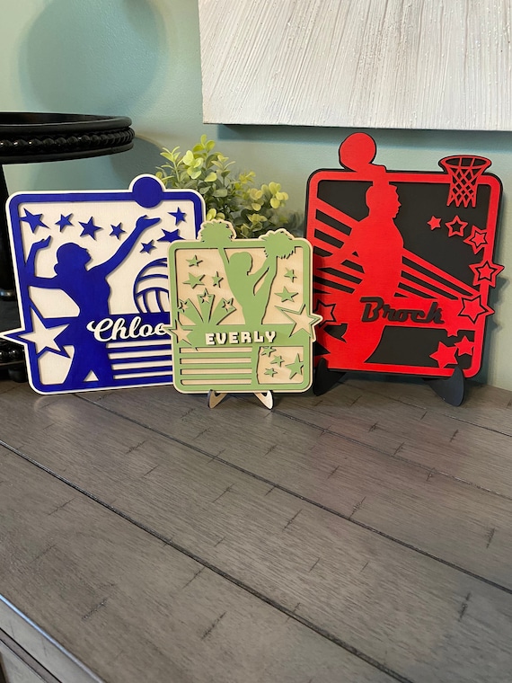 Personalized Sports Name Sign / Shelf Sitter / Wooden 3D Sign - Etsy