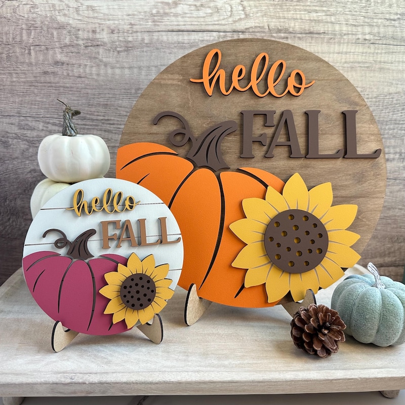 Hello Fall Mantel Signs - Etsy