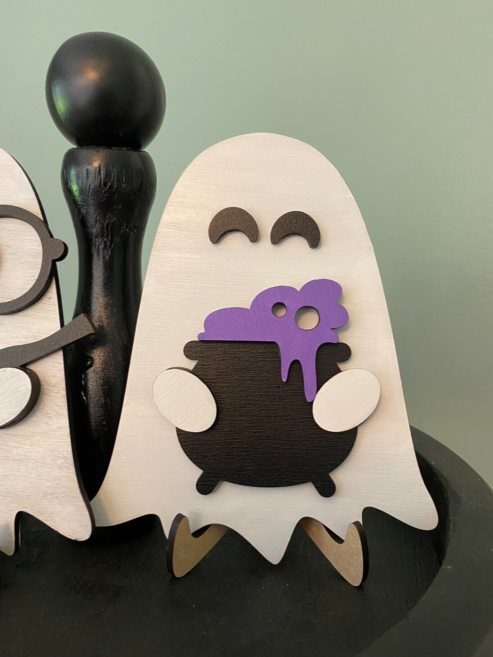 Happy Halloween Tiered Tray Decor / Cute Ghost Mantel Decor / Trick or ...