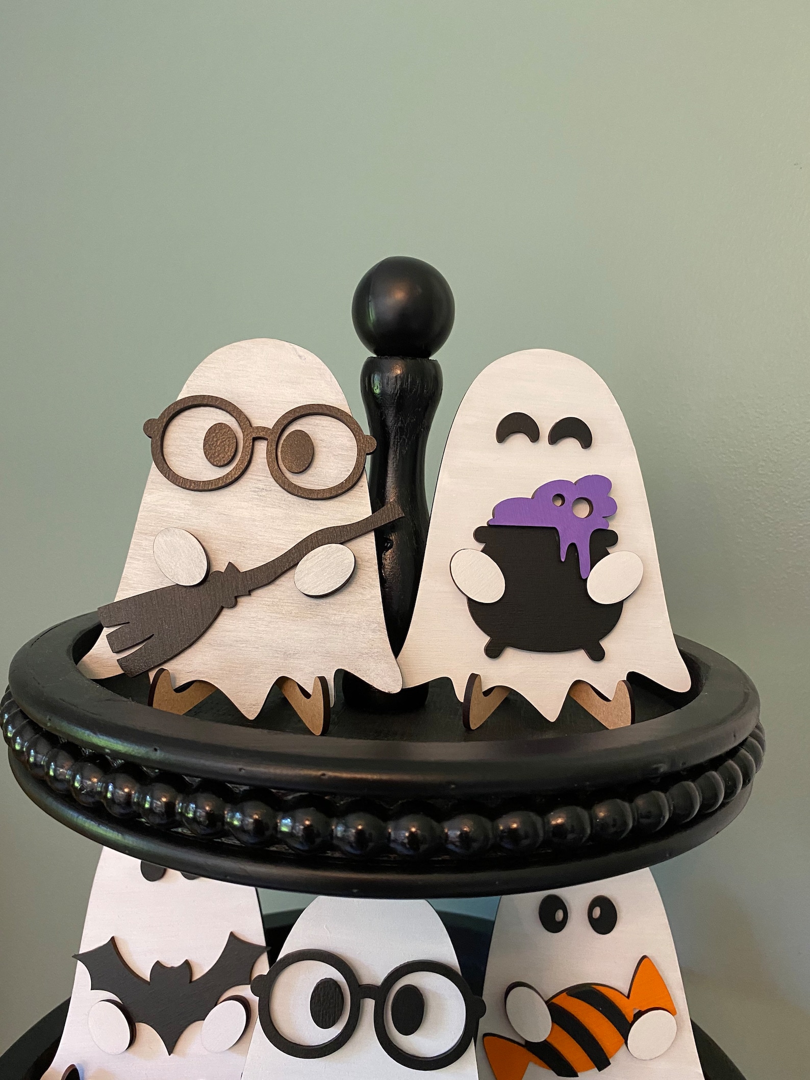 Happy Halloween Tiered Tray Decor / Cute Ghost Mantel Decor / Trick or ...