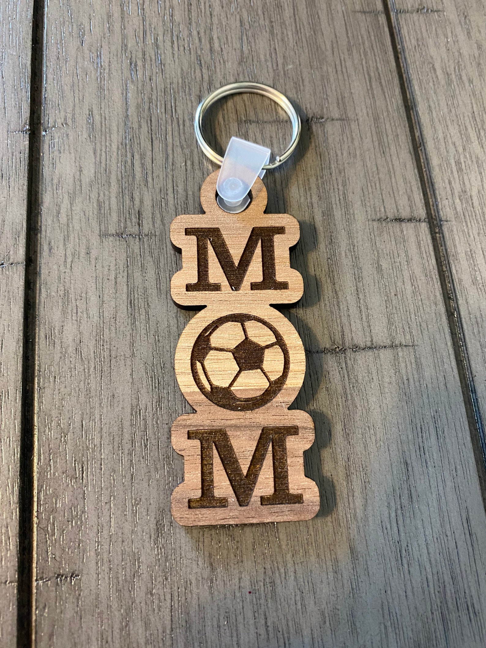 Mom Sports Keychain / Laser Engraved Wooden Keychain / - Etsy