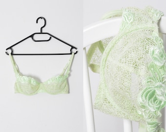 Green Lace Bra - Etsy