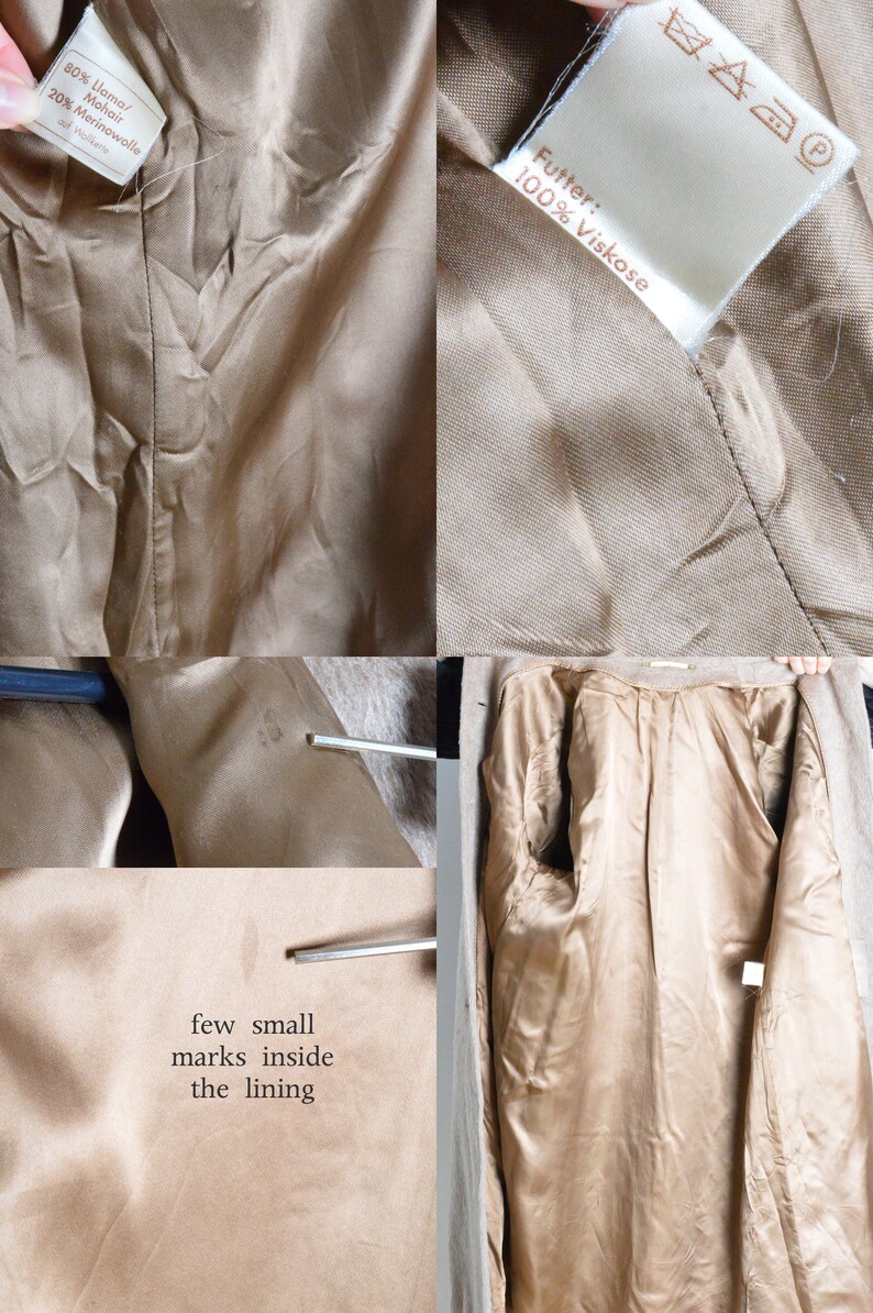 Vintage 60s Beige Mohair Merino Wool Minimalist Winter Coat Size L - Etsy