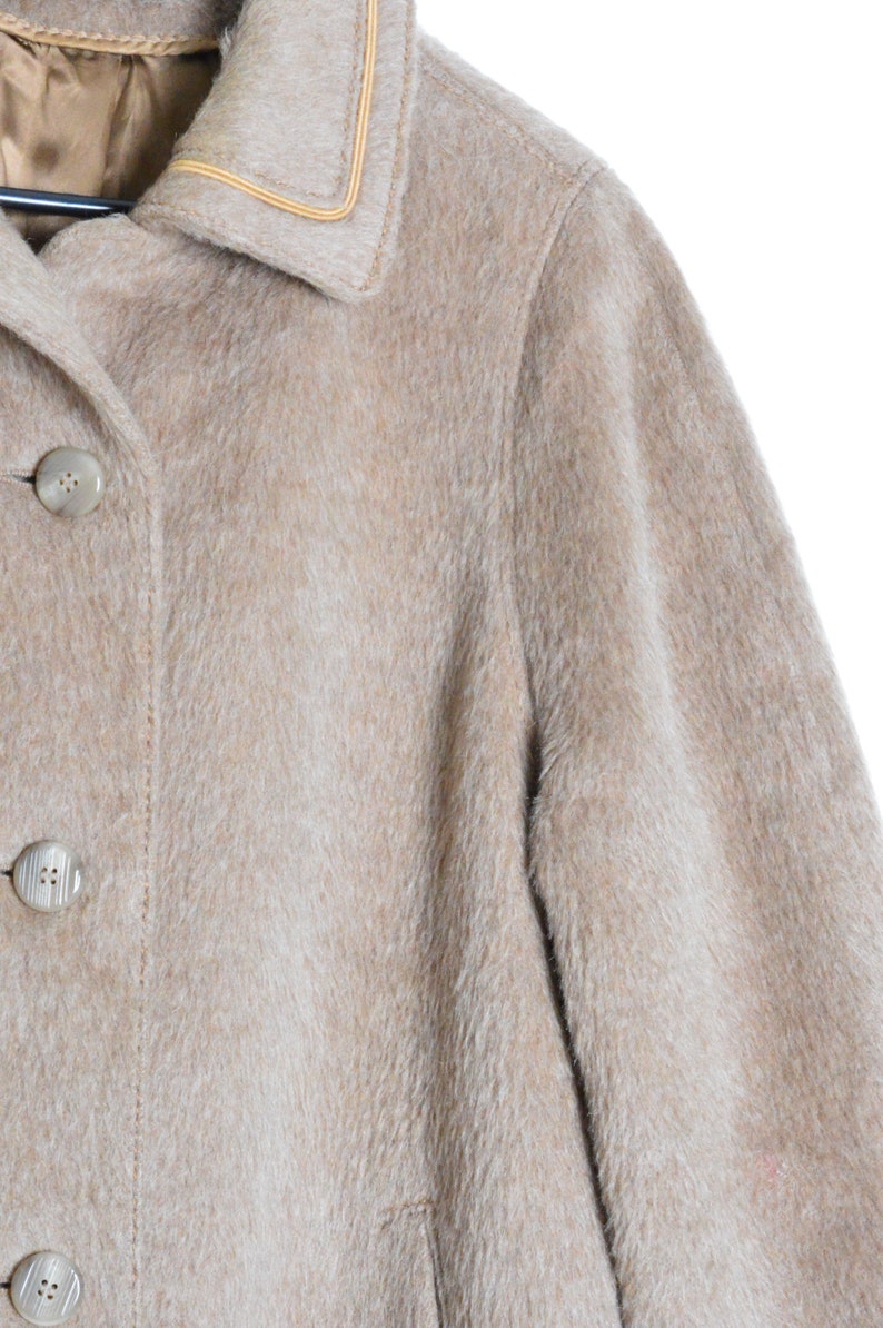 Vintage 60s Beige Mohair Merino Wool Minimalist Winter Coat Size L - Etsy
