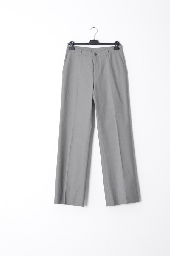 Y2K Grey Menswear Gender Neutral Minimalist Silk Wool… - Gem