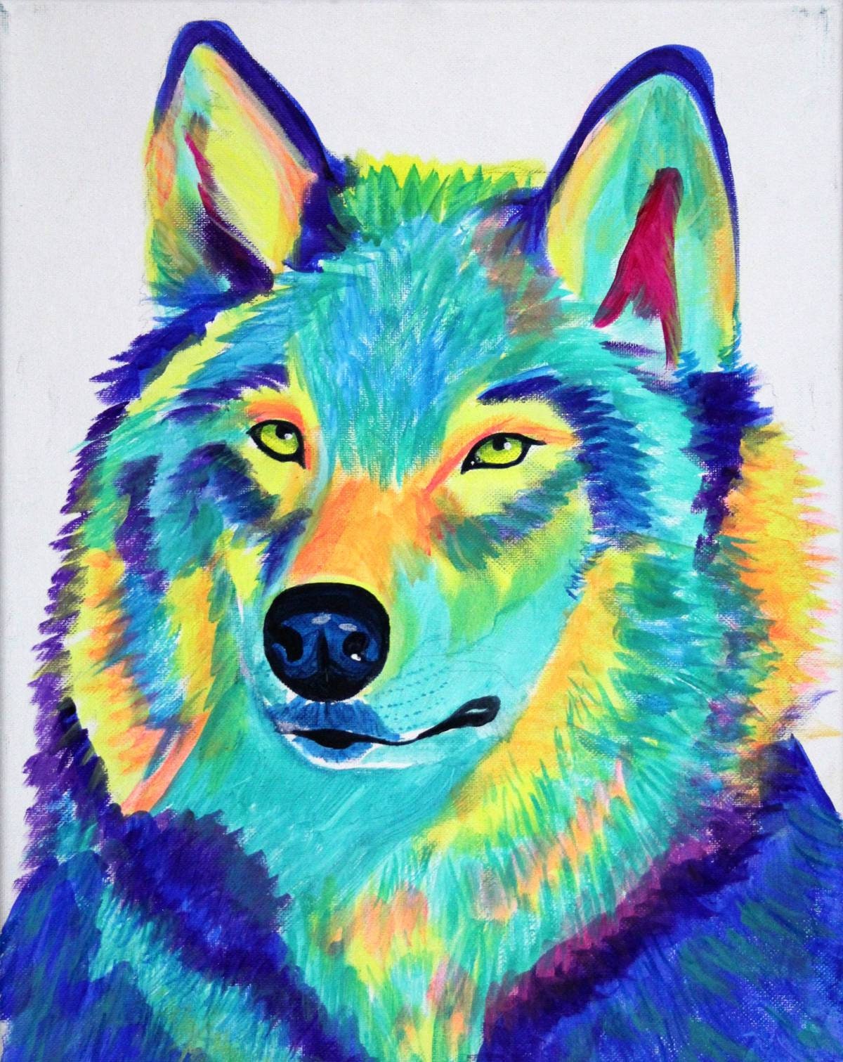 Watercolor Wolf Rainbow