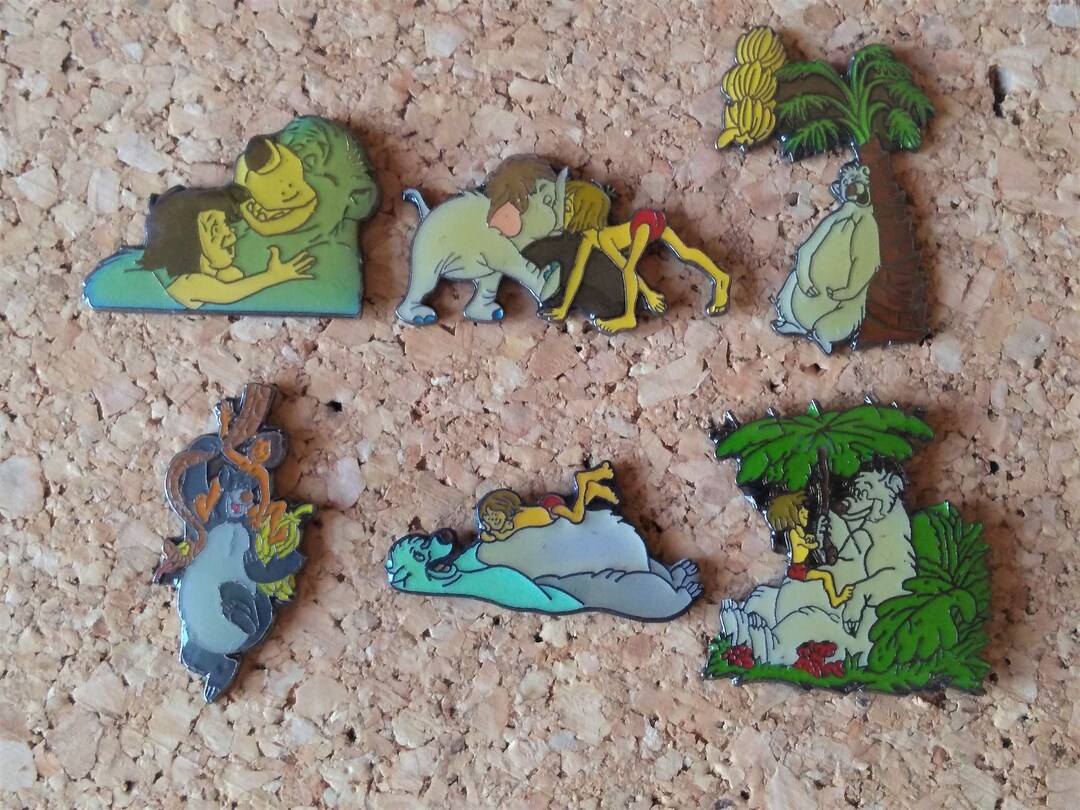 Vintage Disney the Jungle Book Pins: Mowgli, Baloo the Bear, Kaa ...