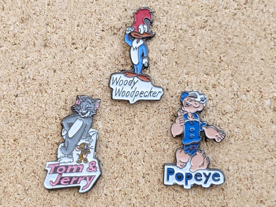 Vintage cartoon pins: Popeye, Tom & Jerry and Woody W… - Gem