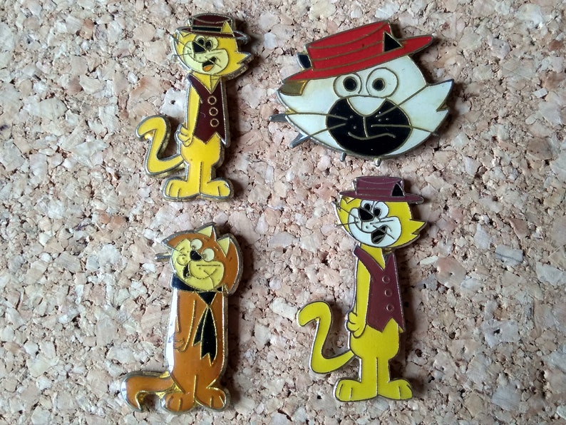 Vintage Top Cat Pins: Top Cat Top Cat Head & Spook Enamel - Etsy