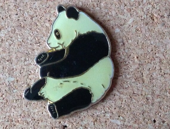 Vintage giant panda pins: panda bear with balloons, p… - Gem