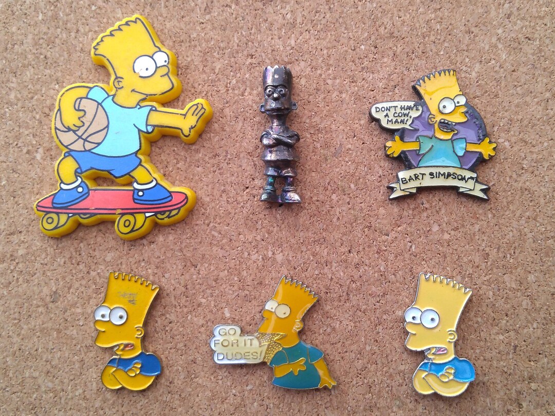 Vintage the Simpsons Pins: Bart Simpson 3D, Skating Bart, go for It ...