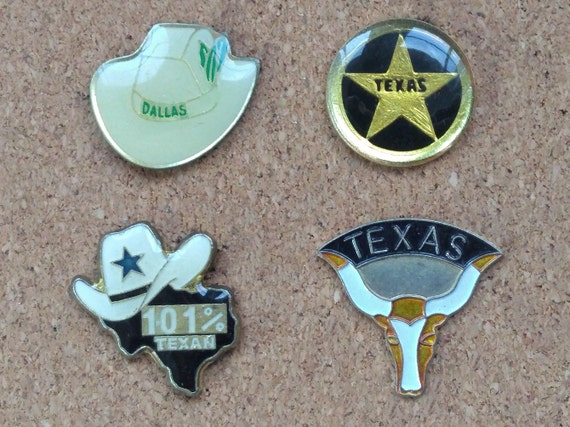 Vintage Texas Pins: Dallas Hat 101% Texan Texas Star and - Etsy