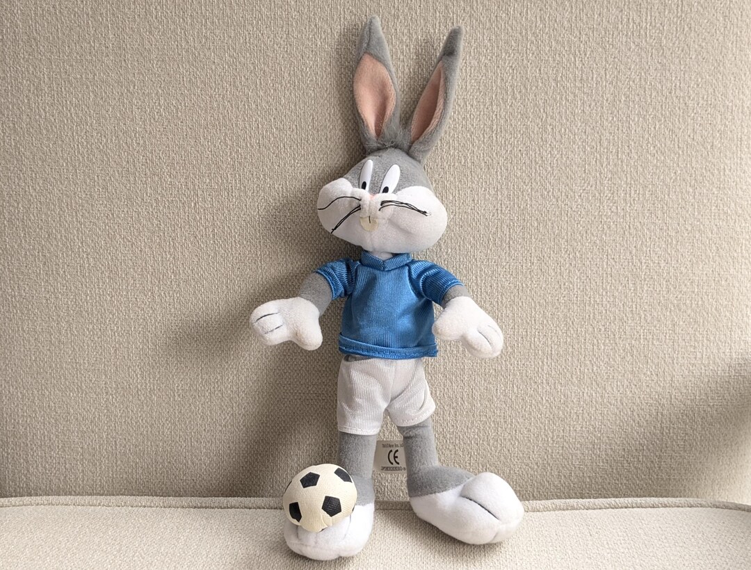 Vintage Looney Tunes Plushie: Bugs Bunny Soccer Player Stuffed Animal ...