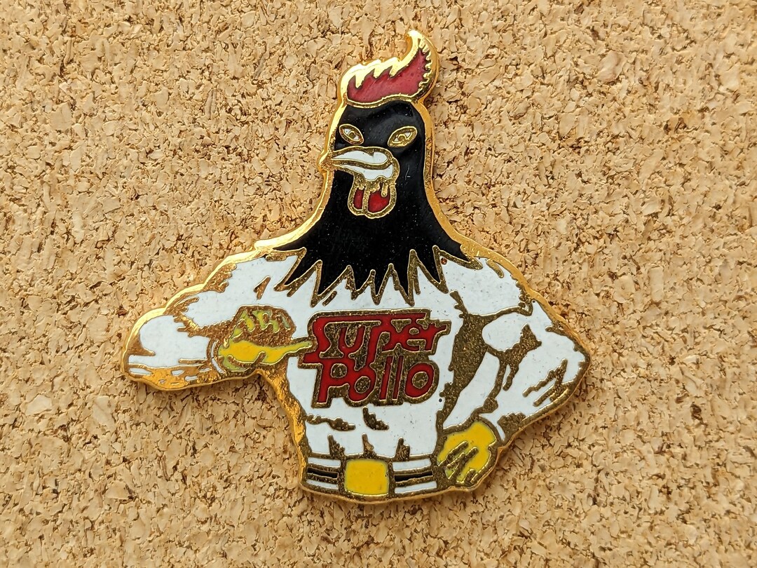 Vintage Super Pollo Chicken Wrestler Enamel Pin - Etsy