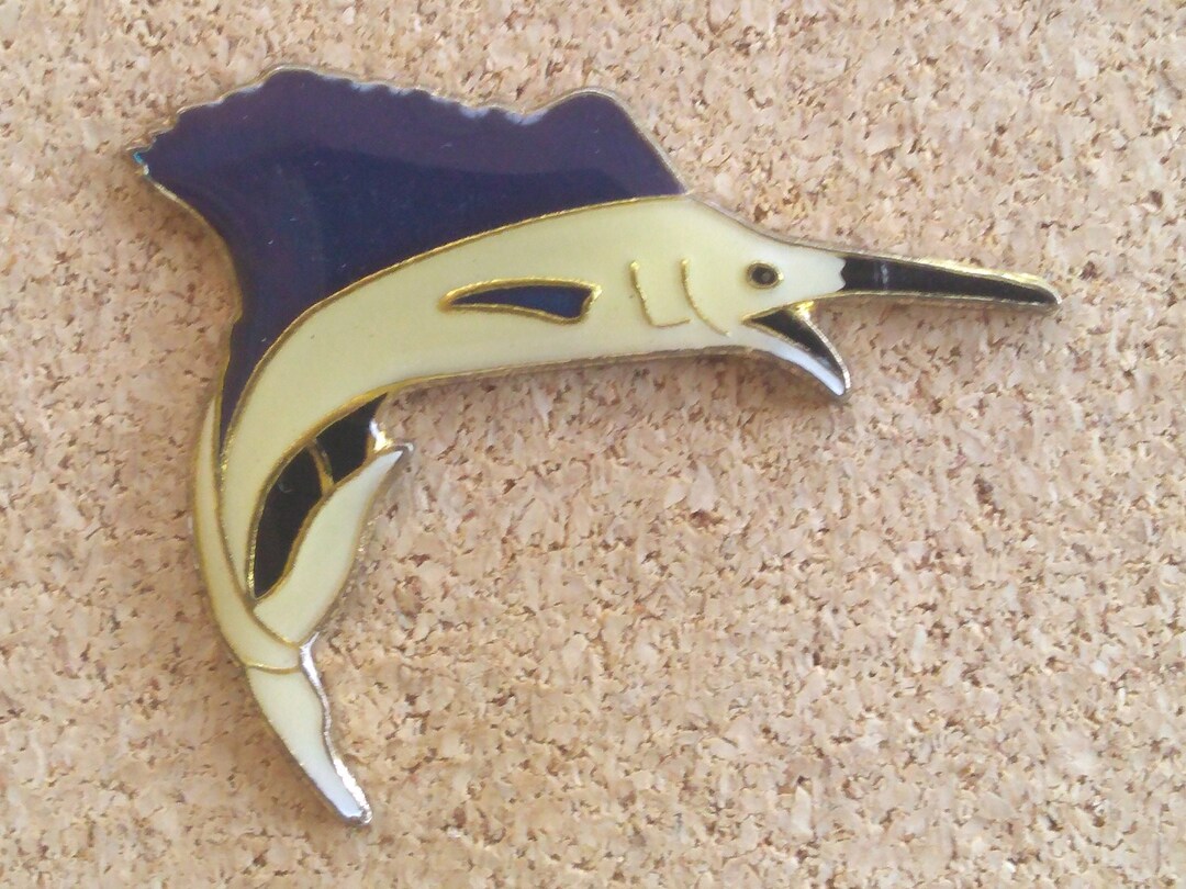 Vintage Blue Sailfish Enamel Pin - Etsy