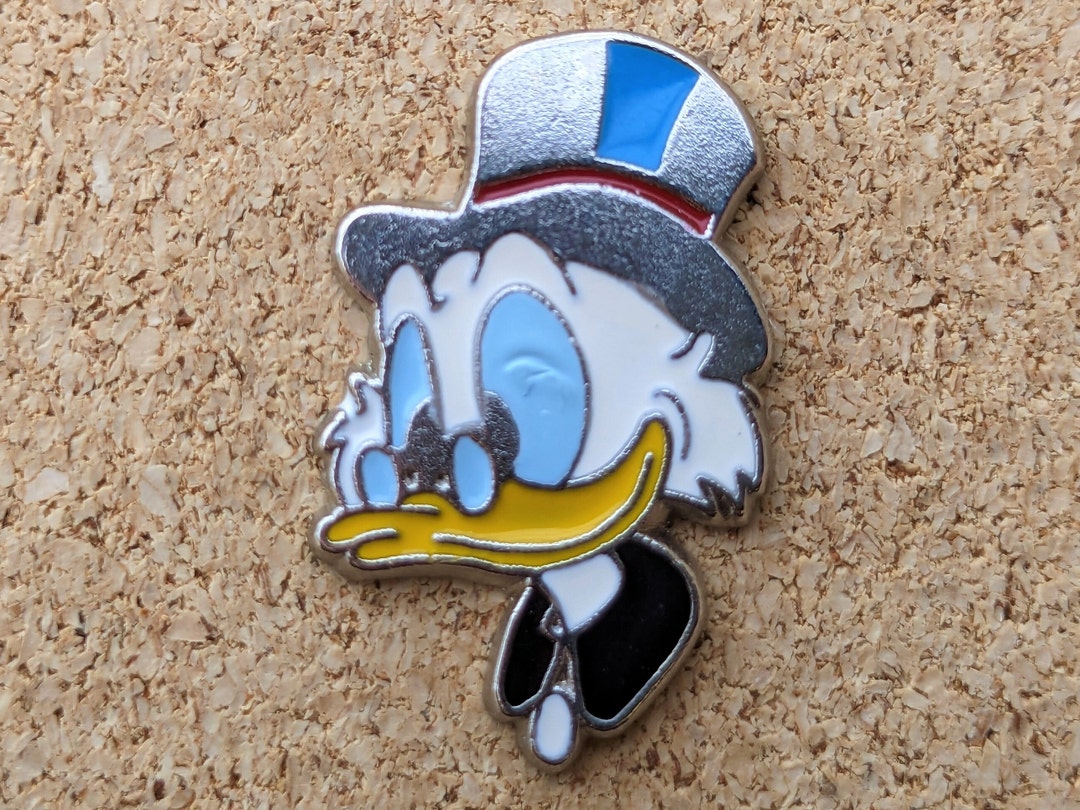 Vintage Disney Scrooge Mcduck Head silver Edition Enamel Pin - Etsy