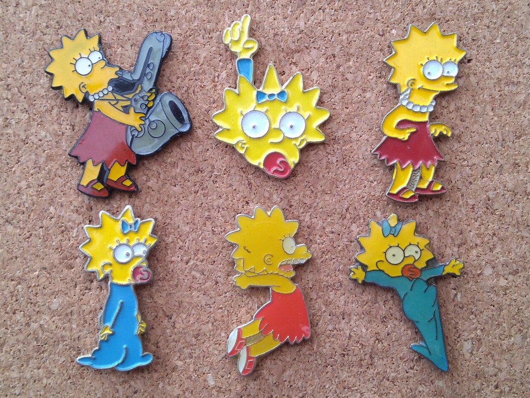 Vintage the Simpsons Lisa & Maggie Simpson Pins: Lisa Playing - Etsy