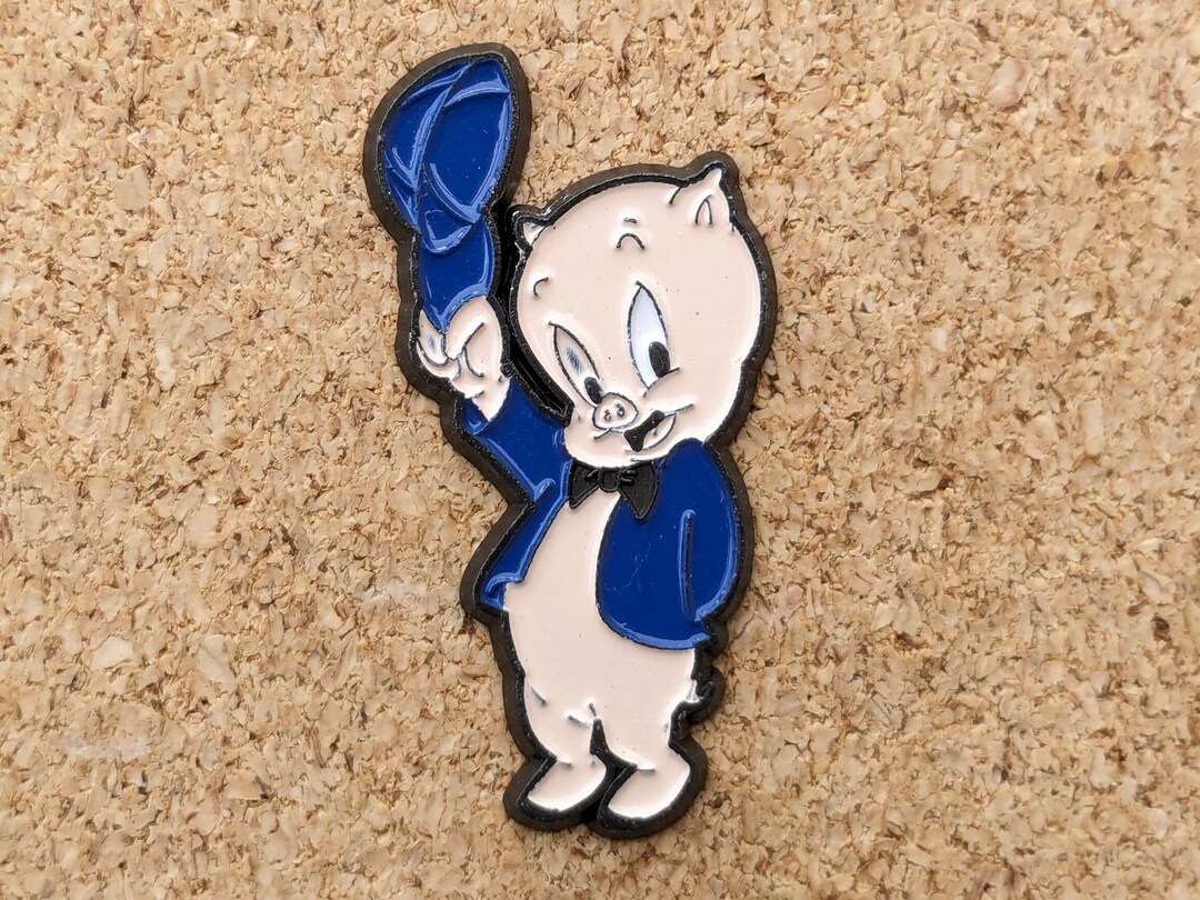 Vintage Looney Tunes Porky Pig Enamel Pin - Etsy