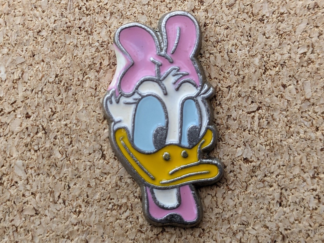 Vintage Disney Daisy Duck Head Pink Ribbon silver Edition Enamel Pin - Etsy