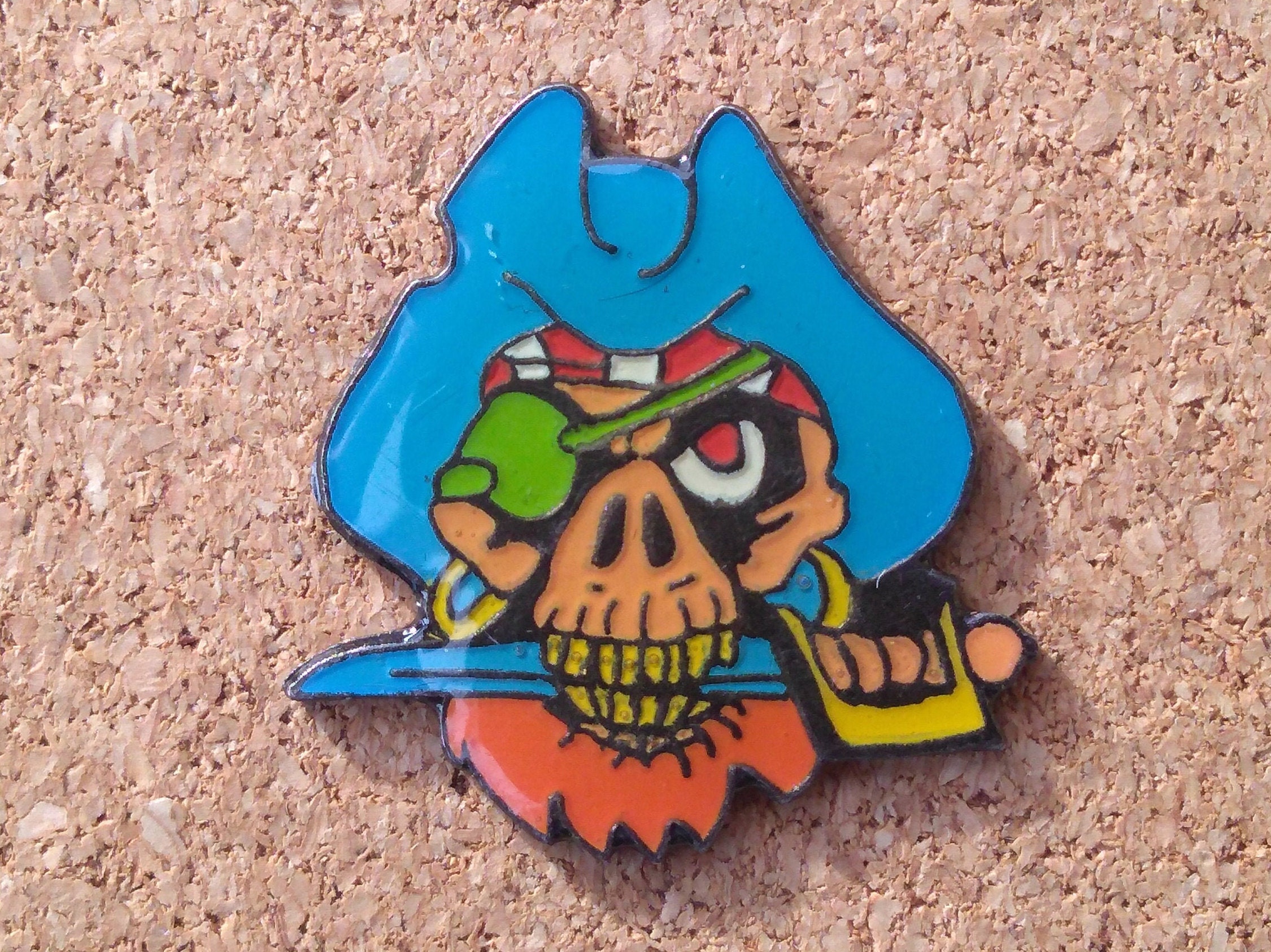Vintage pirates pins: Skull pirate monocle sea robber blond | Etsy
