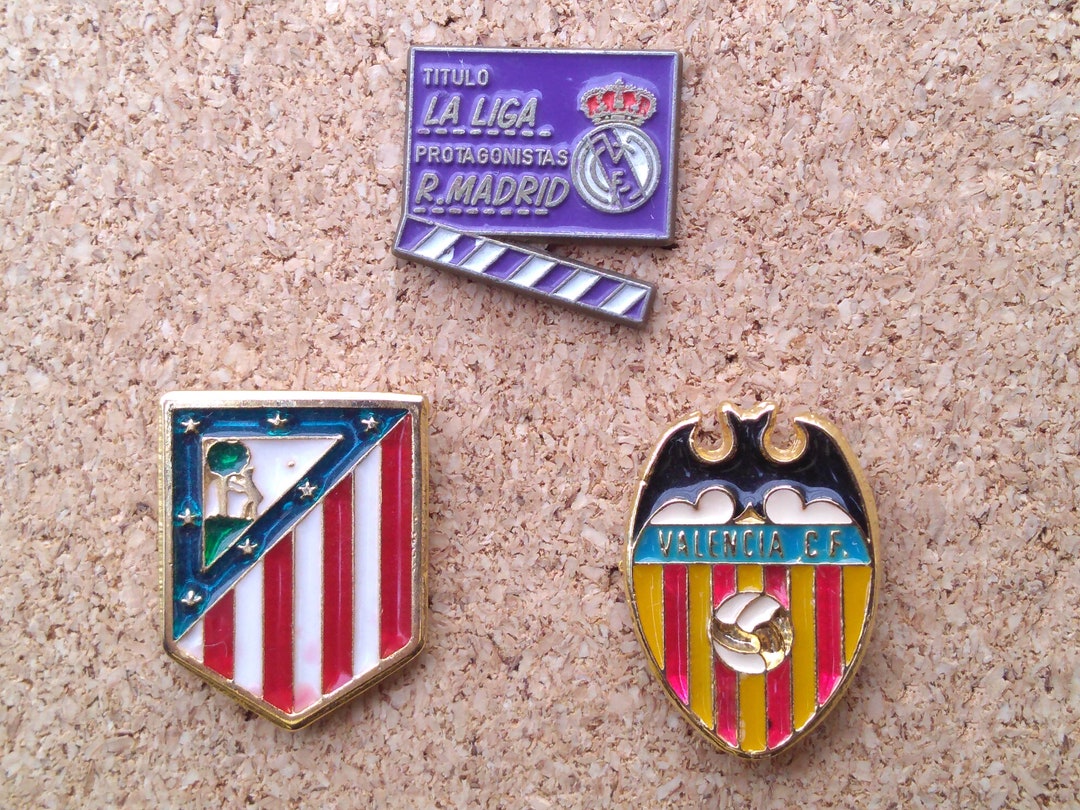 Vintage La Liga Pins: Real Madrid, Valencia CF & Atletico Madrid Enamel ...