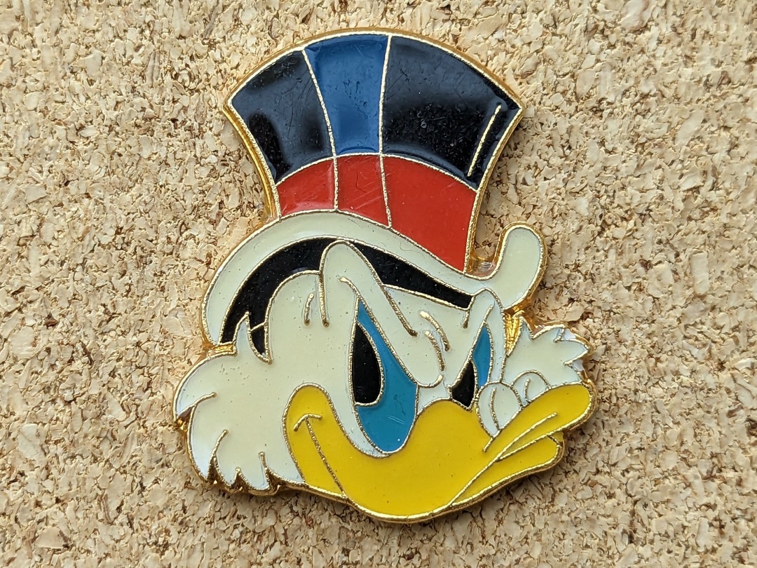 Vintage Disney Scrooge Mcduck Blue Eyes Head Enamel Pin - Etsy