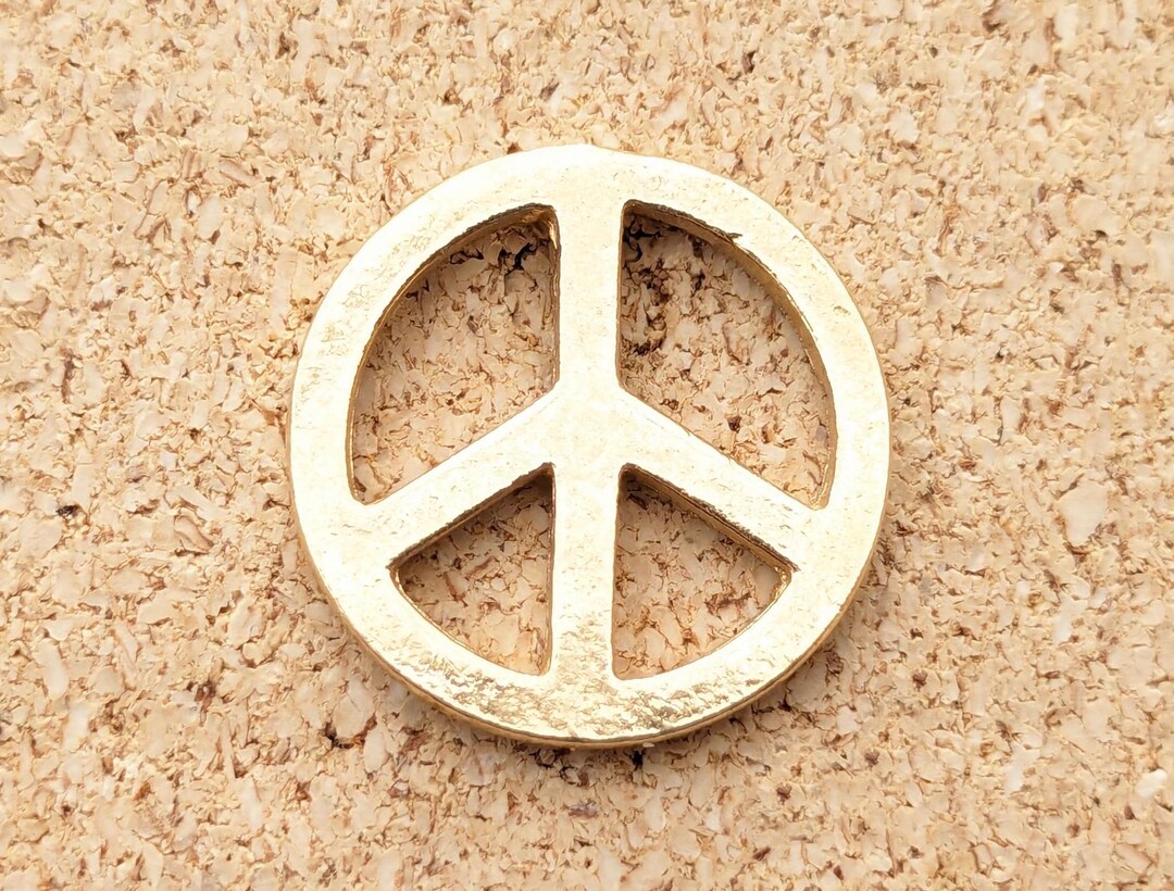 Vintage Peace Sign Gold-tone Metal Pin - Etsy