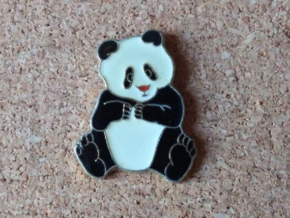 Vintage giant panda pins: panda bear with balloons, p… - Gem