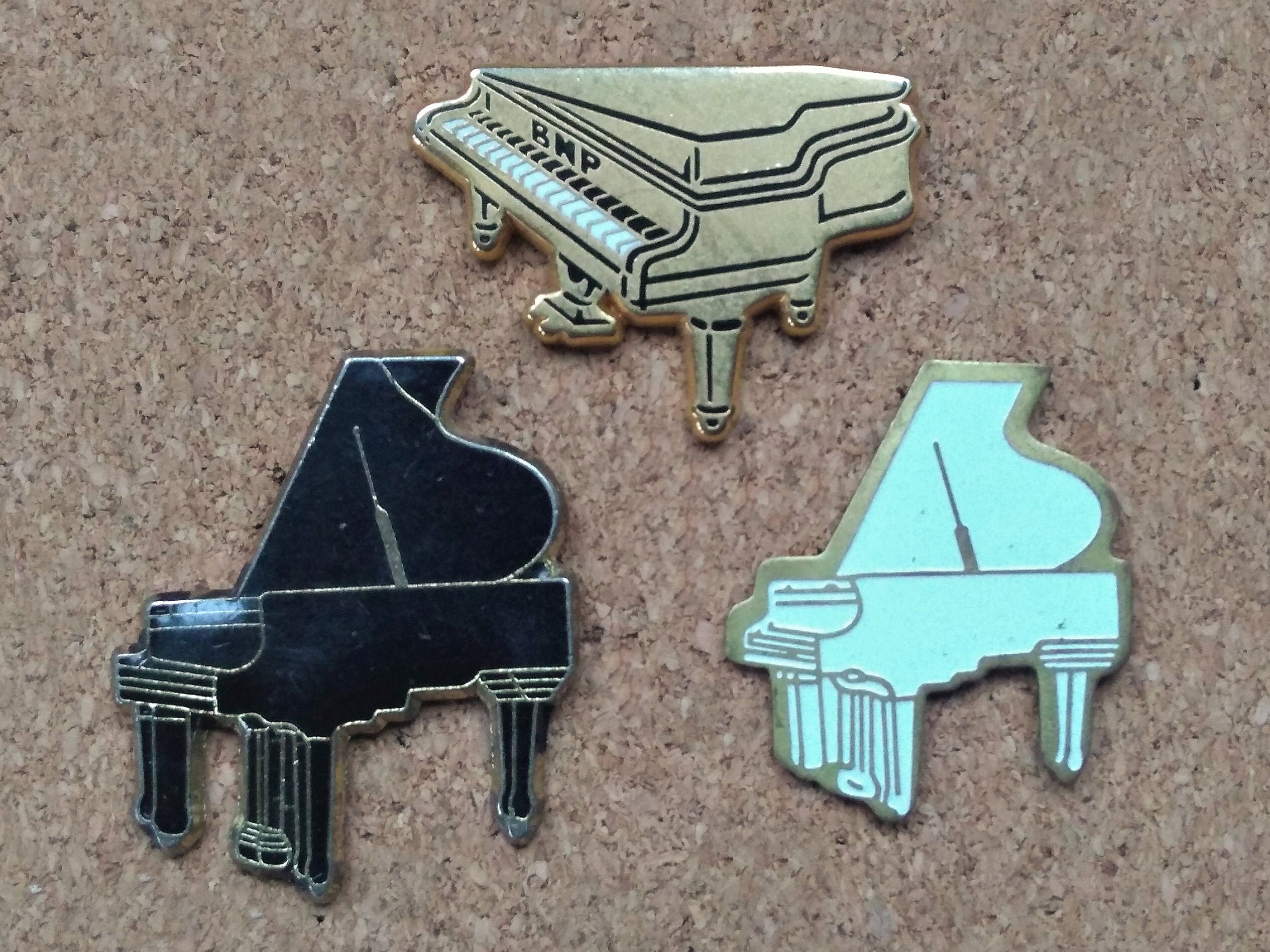 Vintage Grand Piano Pins: Gold Black and White Piano Pins - Etsy UK