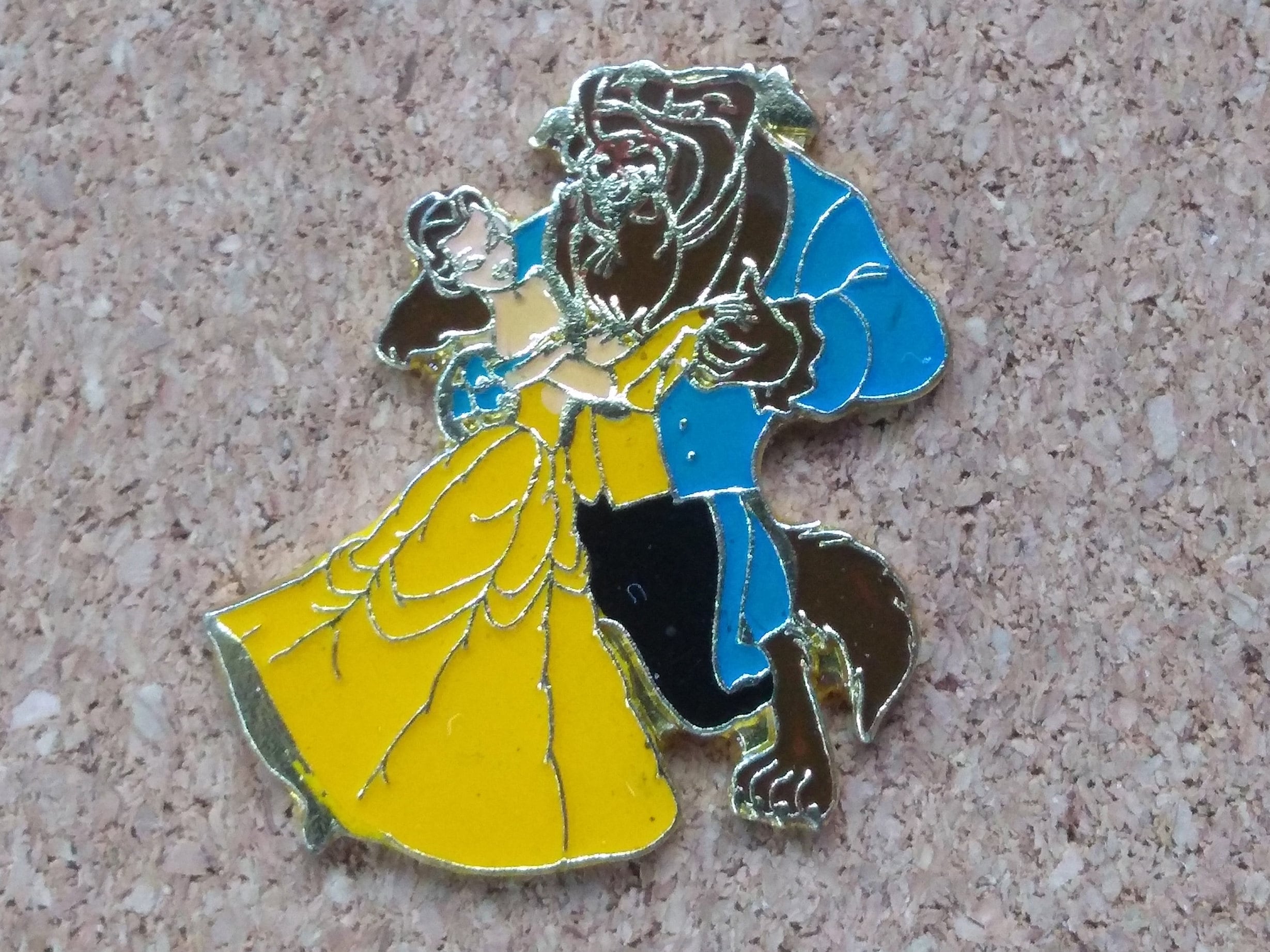 Vintage Disney Beauty and the Beast Pins: Belle in Dress, the Beast ...