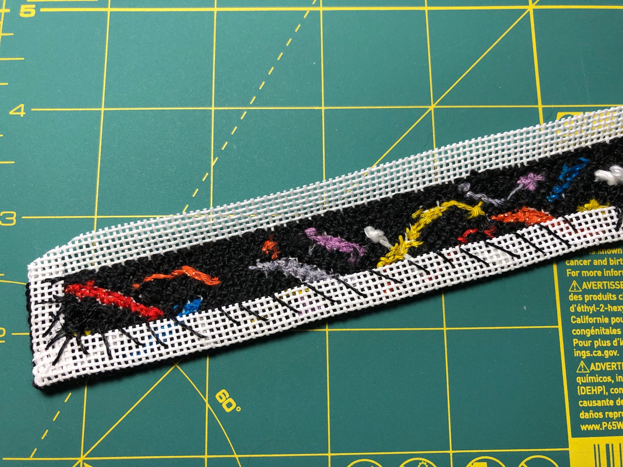 Hand Painted Needlepoint Cuff Braclet Colorful Circles Design - Etsy