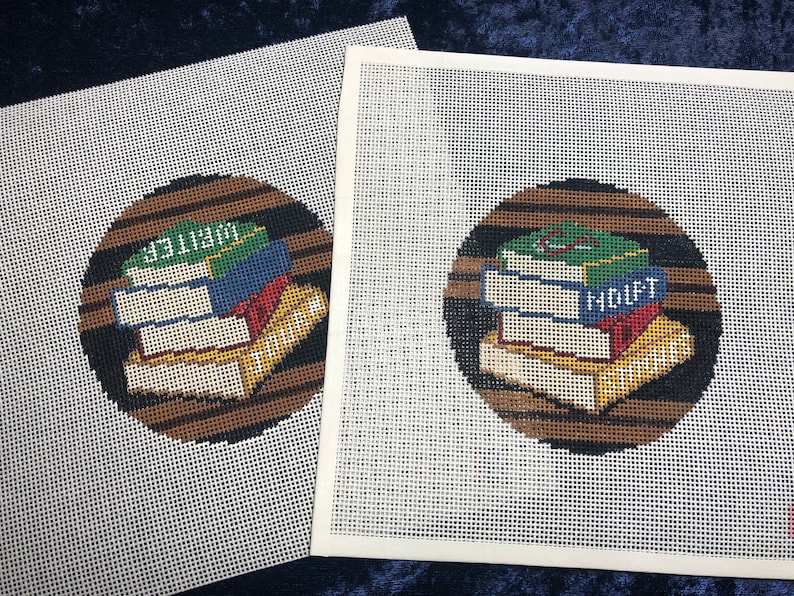 Hand Painted Needlepoint, Stacked Needlepoint Books, Writers Books ...