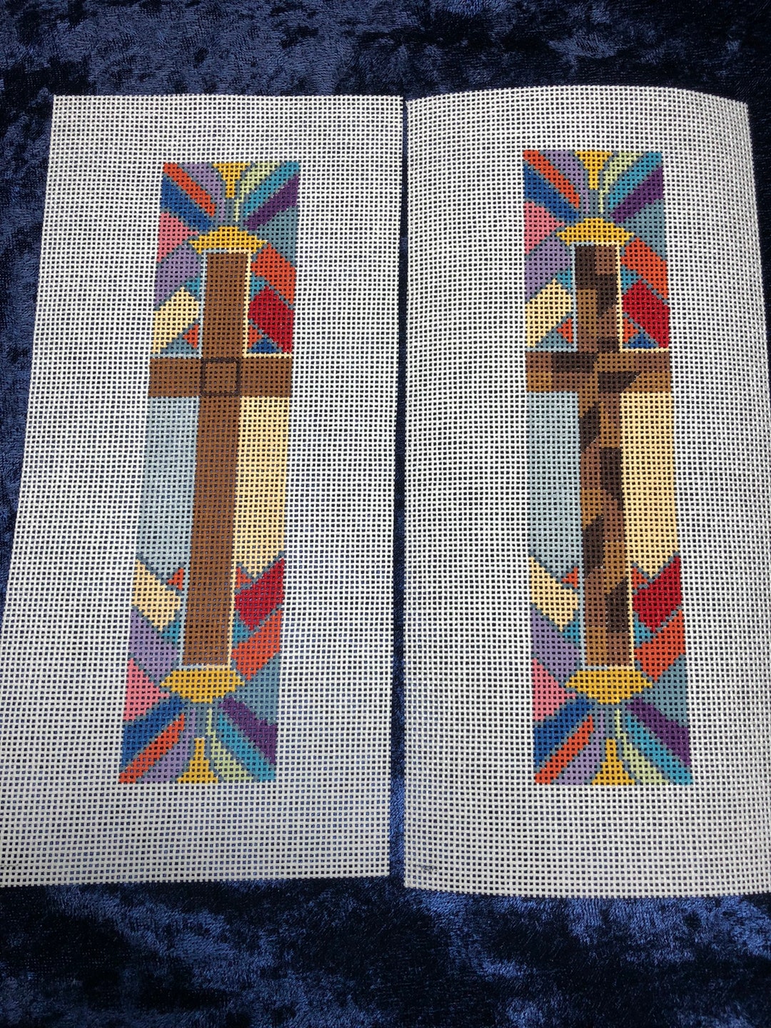 Hand Painted Stained Glass Cross or One Color Cross Design, Wonderful ...
