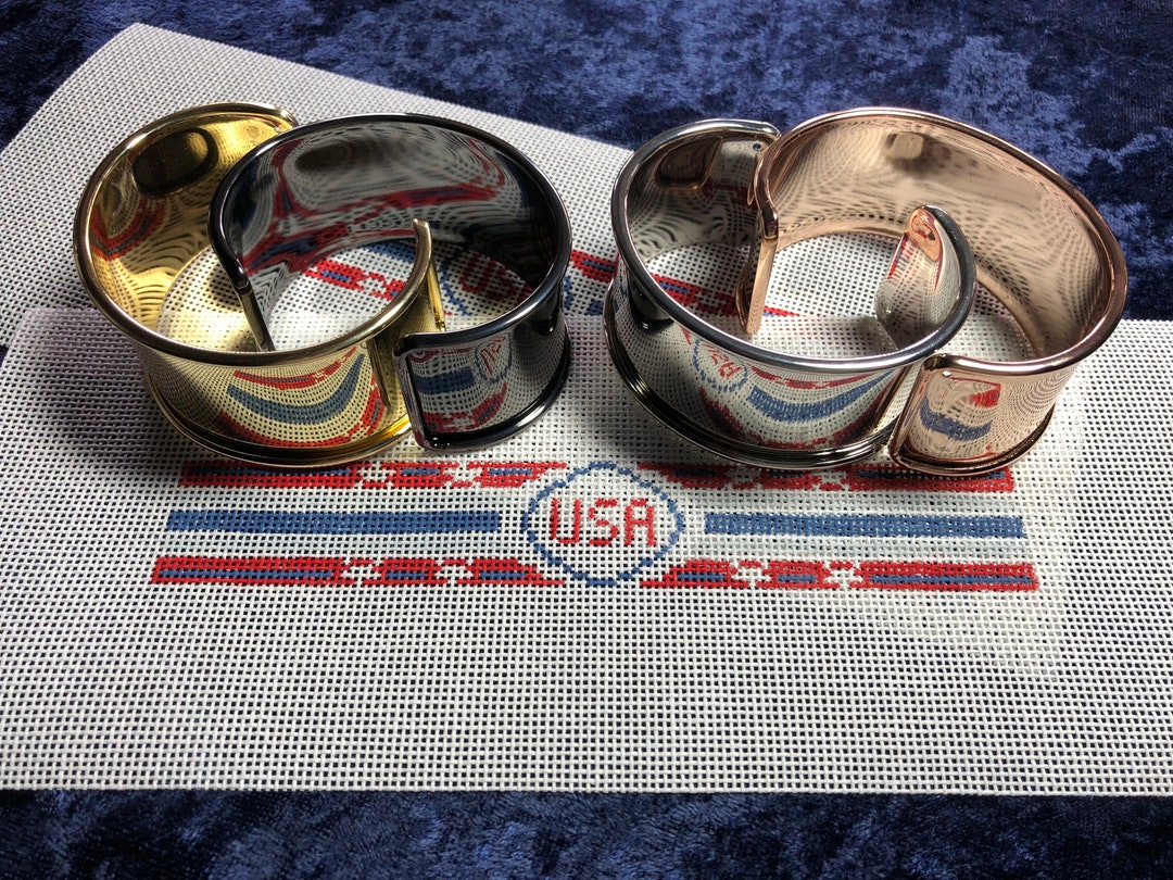Hand Painted Needlepoint USA American Cuff Bracelet, or Choose No ...