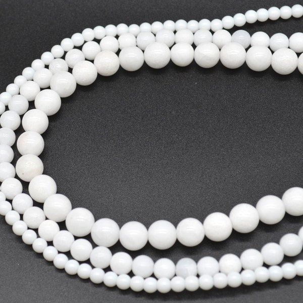 White Agate Beads - Etsy