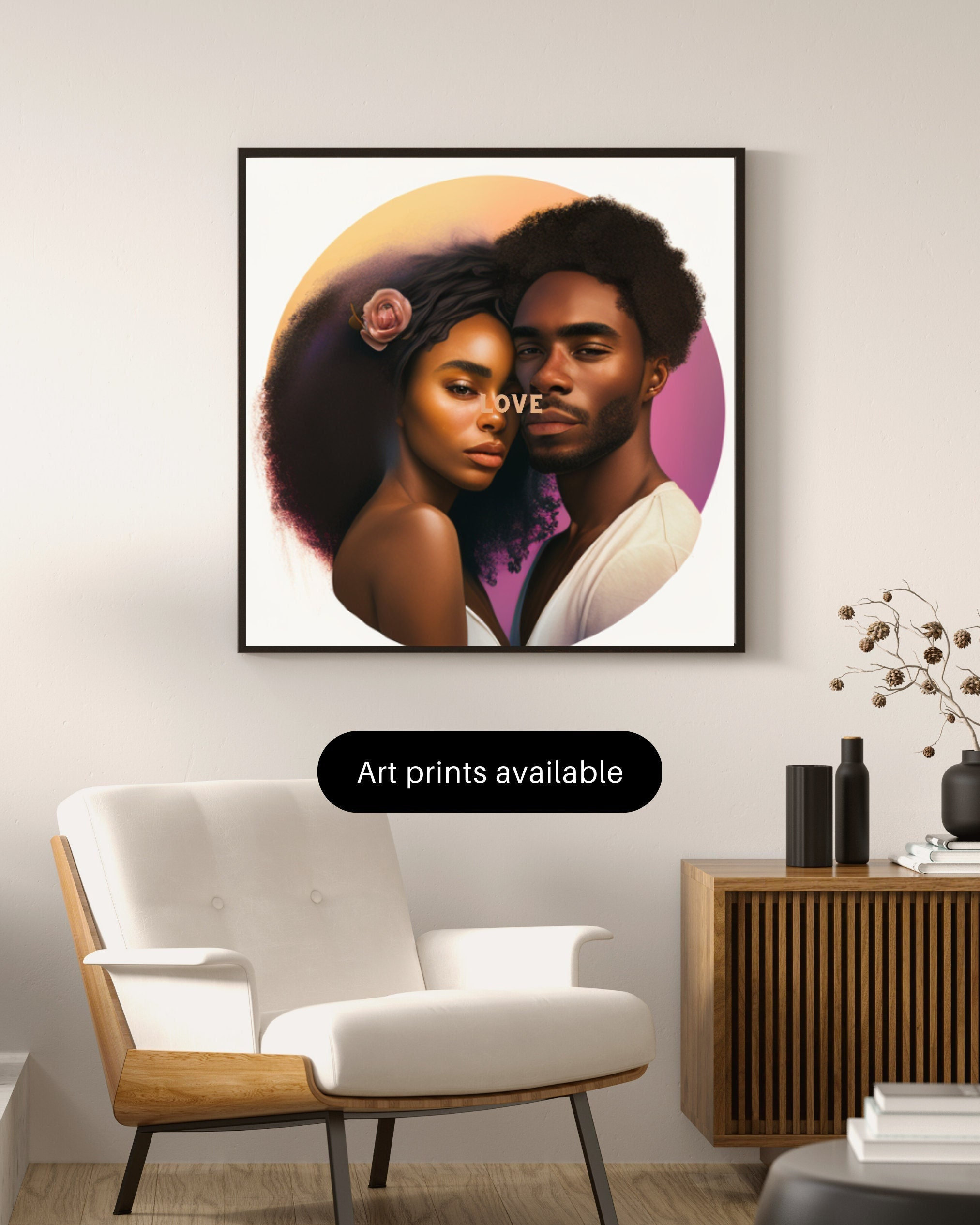Relationship Black Couple Art