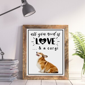 Black and White Dog Art Corgi Quote Print Corgi Lover | Etsy