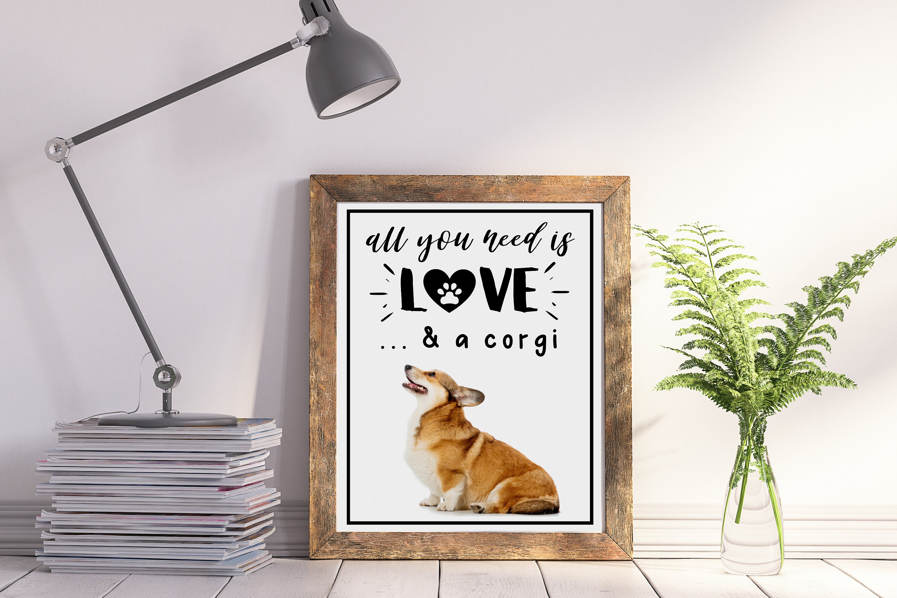 Black and White Dog Art, Corgi Quote Print, Corgi Lover Novelty Instant ...