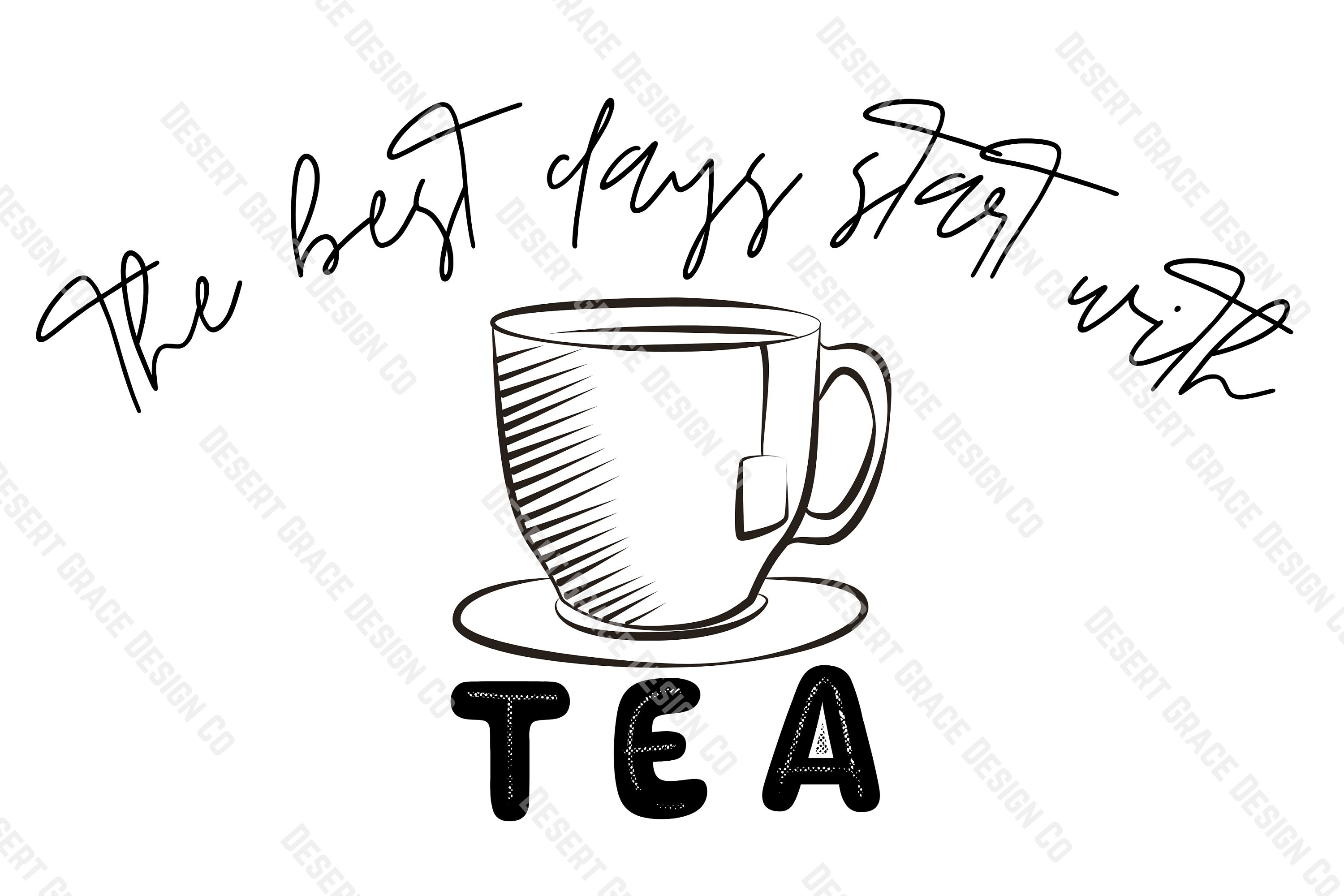 Black and White Art, Tea Quote Print, Cup of Tea Farmhouse Chic Decor ...