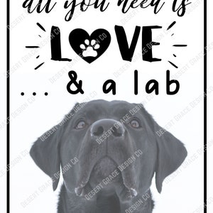 Black and White Dog Art, Lab Quote Print, Labrador Lover Novelty ...