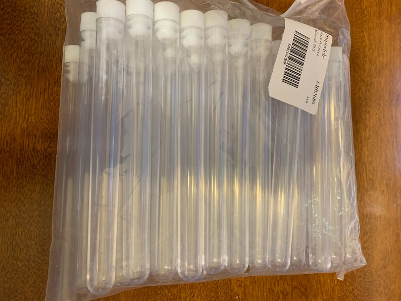 CLEAR PLASTIC Storage TUBES With Tops, Use for Beads, Buttons, Small ...