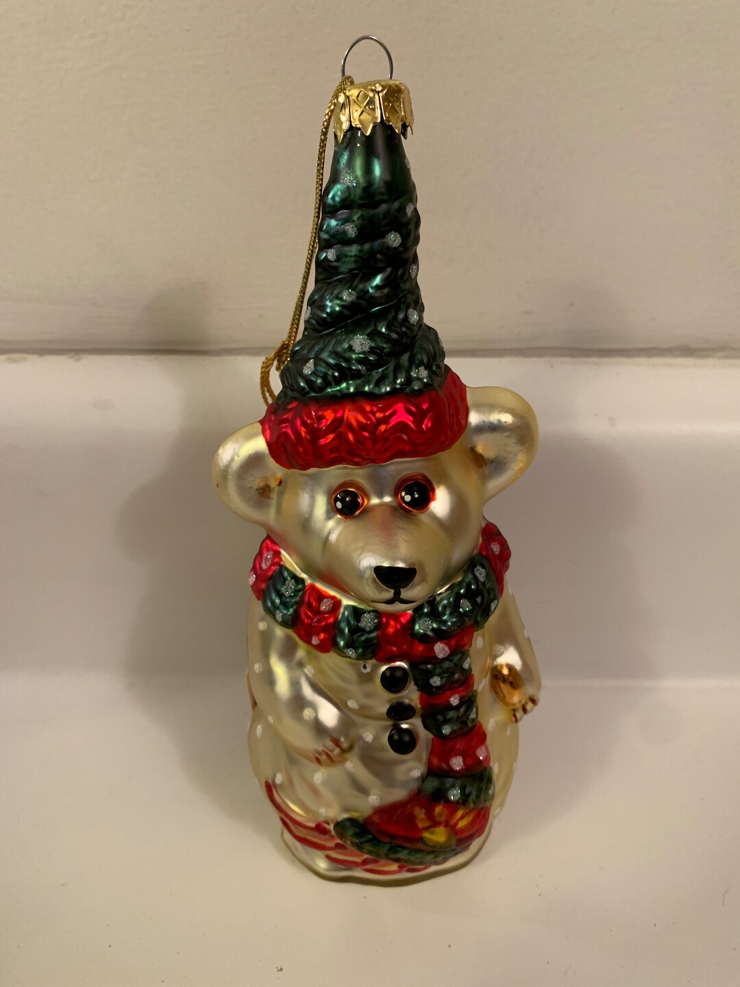 OLAF THE Snow Bear Glass Ornament, From Boyds Bear Glasssmith ...