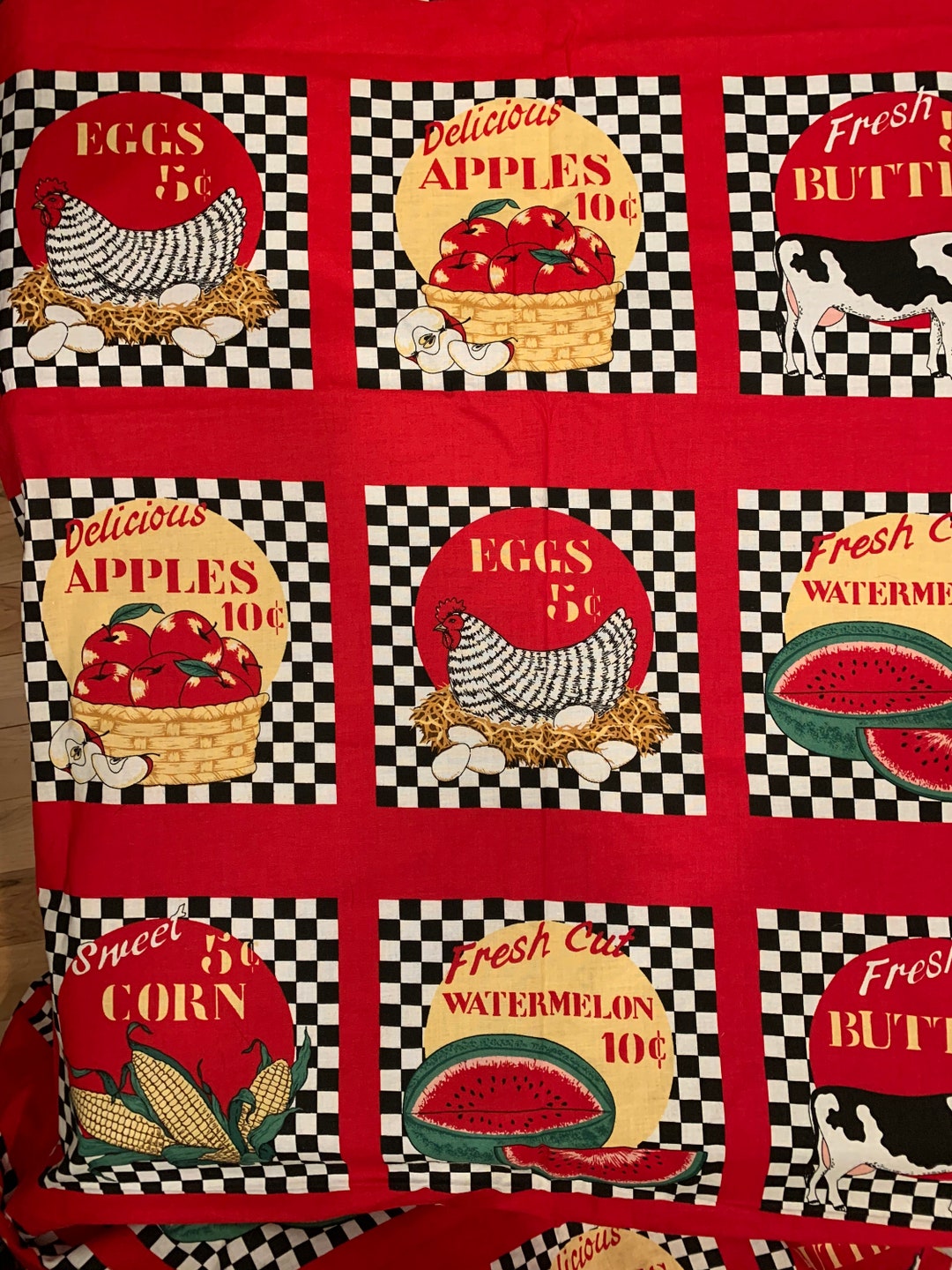 1 7/8 YARDS of Country Fabric Material With Butter - Etsy