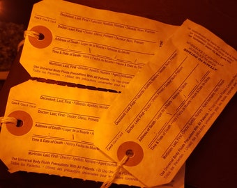 Morgue Toe Tags - Etsy