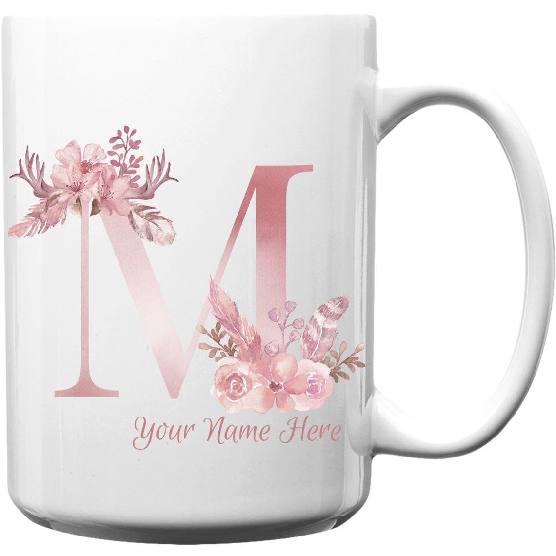 Letter M 15 Oz Mug Etsy