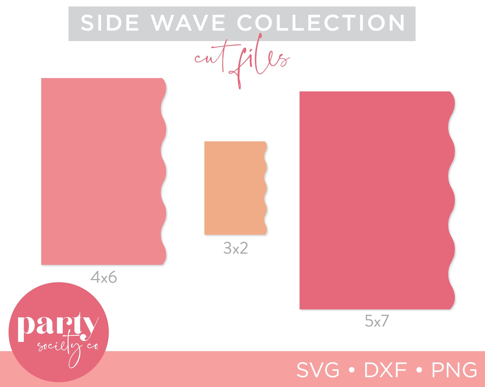 Side Wave Invite Cut File | Side Wave Invitation Cut File | Side Wave ...