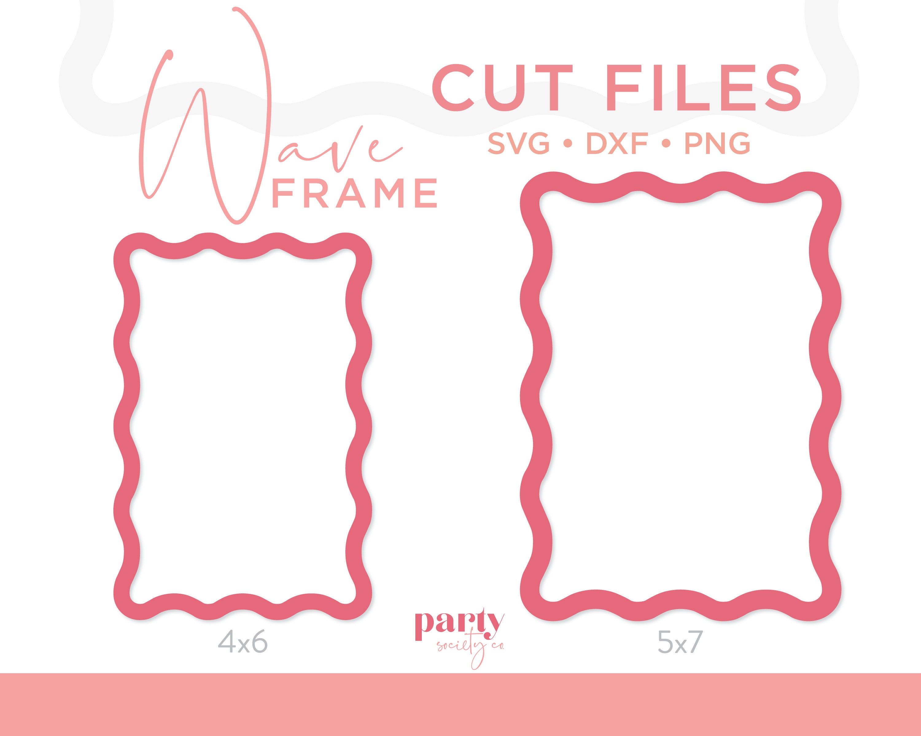Wave Frame Shape | Wave Frame SVG | Wave Wedding Invite | Scallop ...