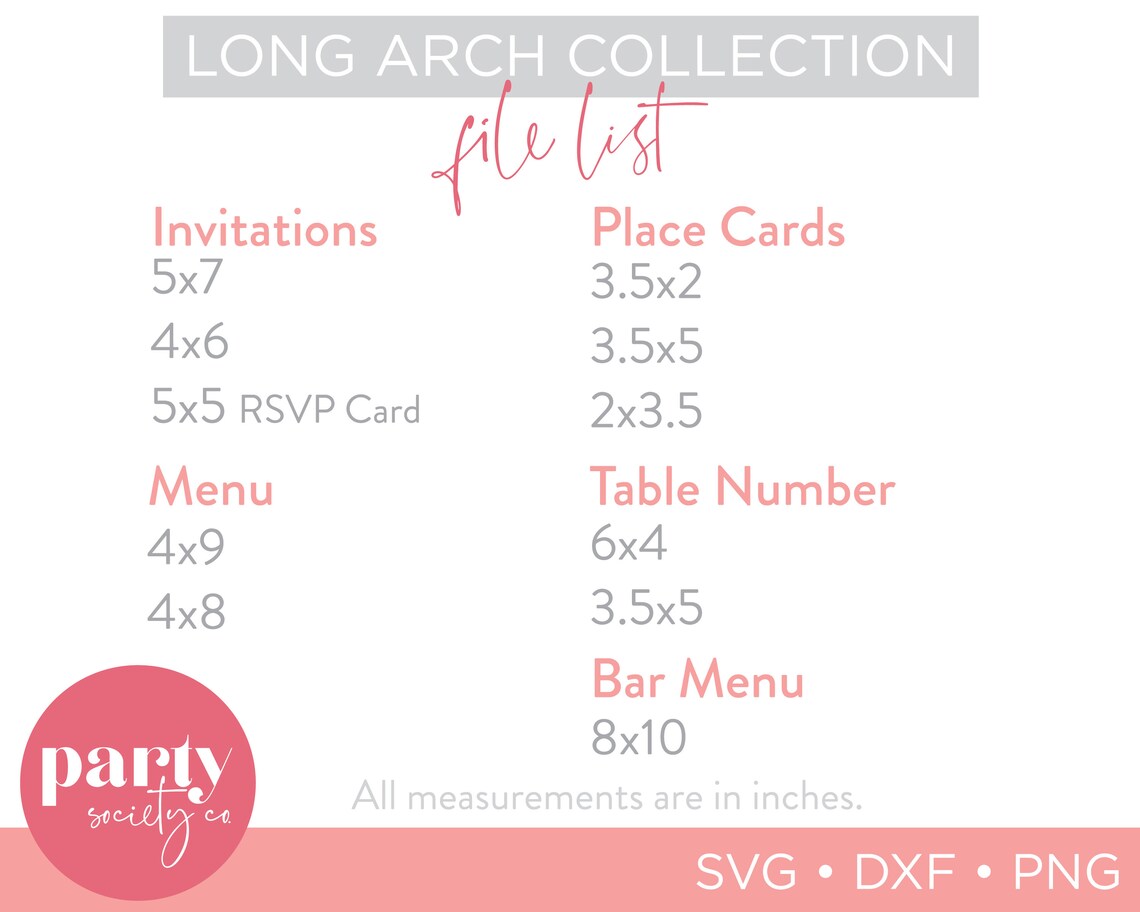 Long Arch Cut File Long Arch SVG Long Arch Invitation Cut - Etsy UK