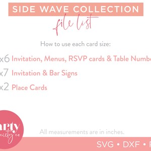 Side Wave Invite Cut File | Side Wave Invitation Cut File | Side Wave ...