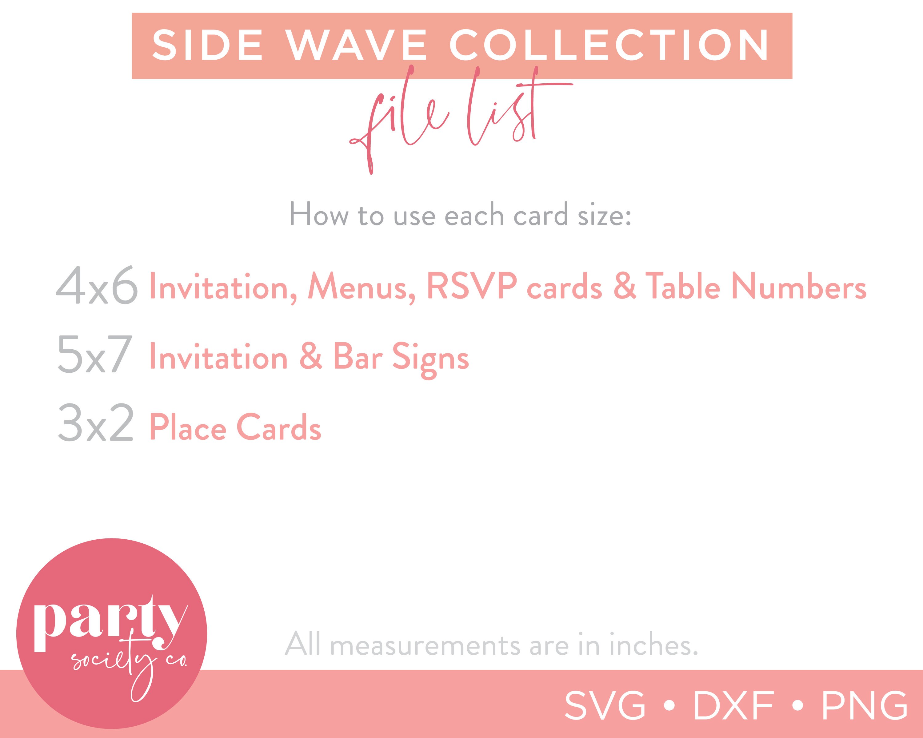 Side Wave Invite Cut File Side Wave Invitation Cut File Side Wave ...